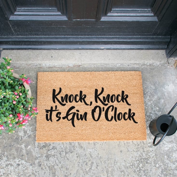 Knock Knock It's Gin O'Clock Doormat | Find Me A Gift