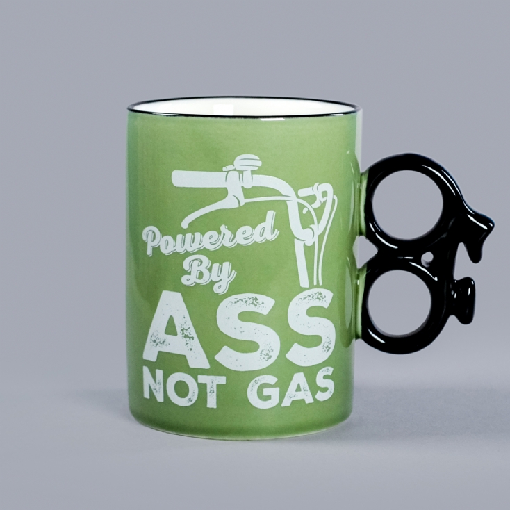 Powered By Ass Not Gas - Bike Mug | Find Me A Gift