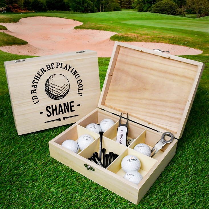 Personalised Golfers 6 Compartment Storage Box | Find Me A Gift