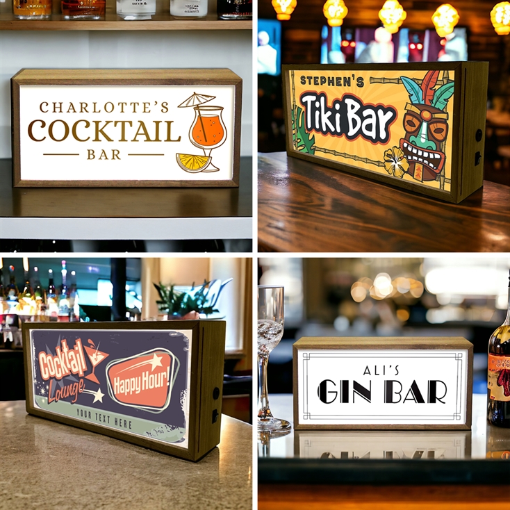 Personalised Bar Light Boxes | Find Me A Gift