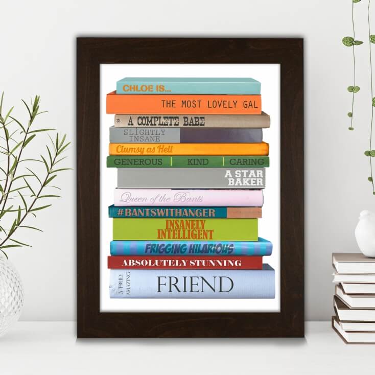 Personalised Book Spines Message Poster | Find Me A Gift
