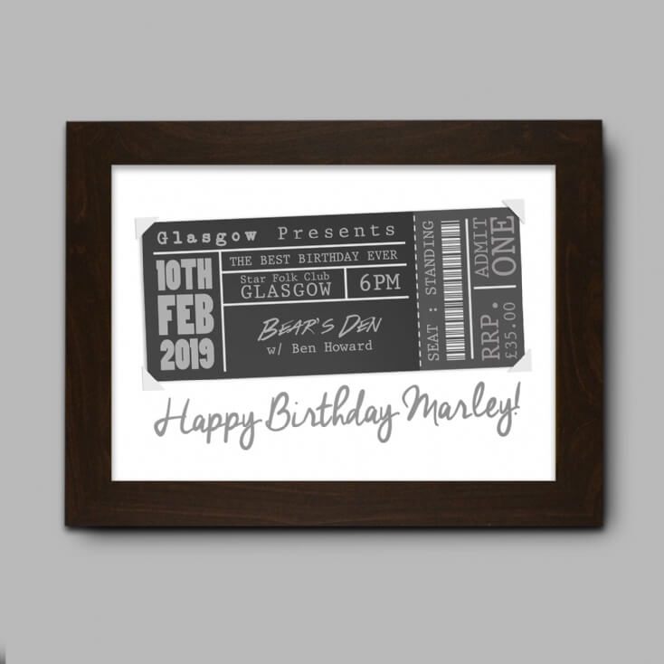 Personalised Concert Ticket Poster | Find Me A Gift