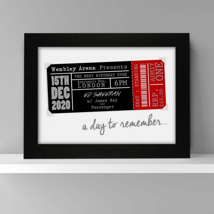 Personalised Concert Ticket Poster | Find Me A Gift