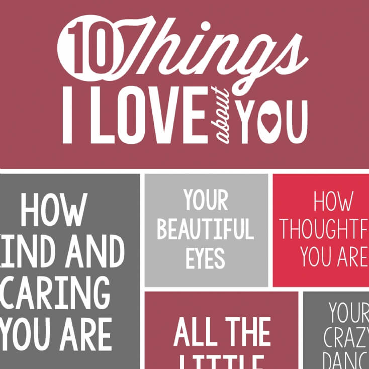Personalised 10 Things I Love About You Poster | Find Me A Gift