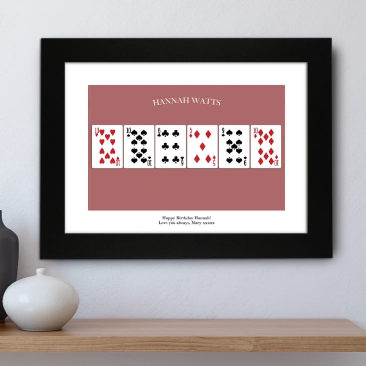 Personalised 50th Playing Card Poster | Find Me A Gift