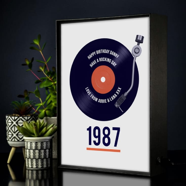 Personalised Retro Record Year Light Box | Find Me A Gift