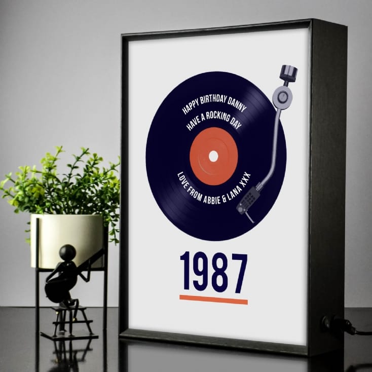 Personalised Retro Record Year Light Box | Find Me A Gift