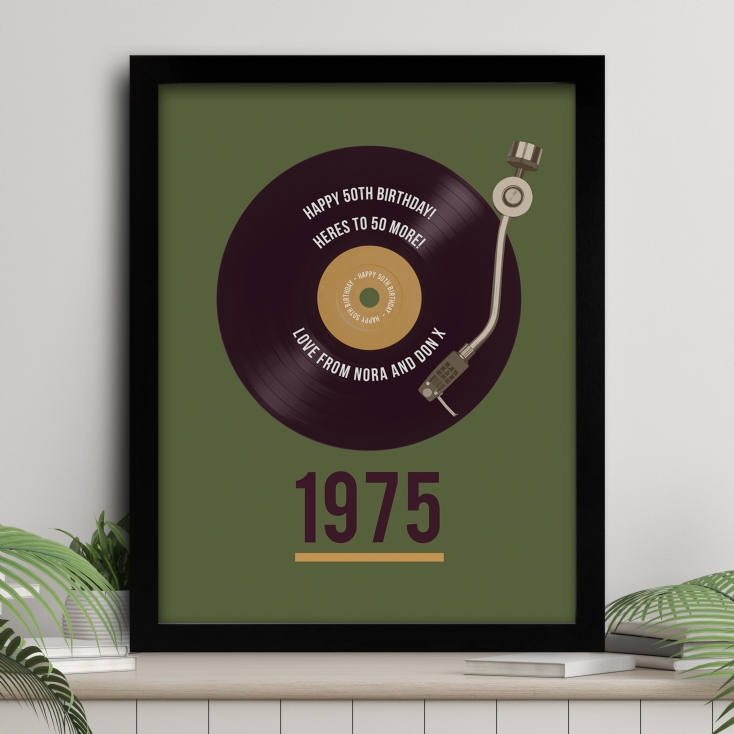 Personalised 50th Birthday Retro Record Print | Find Me A Gift