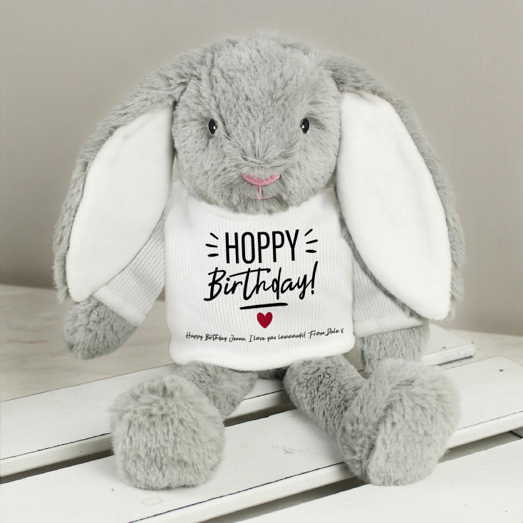 Hoppy Birthday Personalised Bunny Teddy | Find Me A Gift