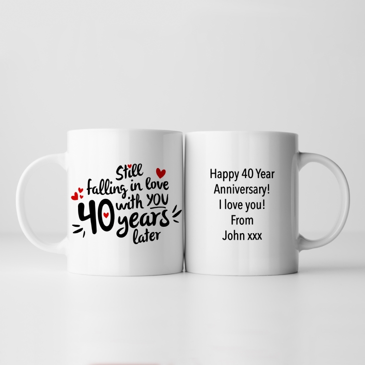 Still Falling in Love 40 Years Later Personalised Mug | FMAG