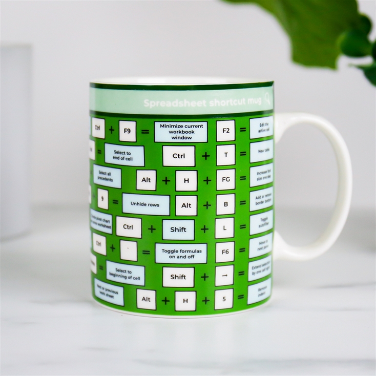 Spreadsheet Shortcut Mug | Find Me A Gift