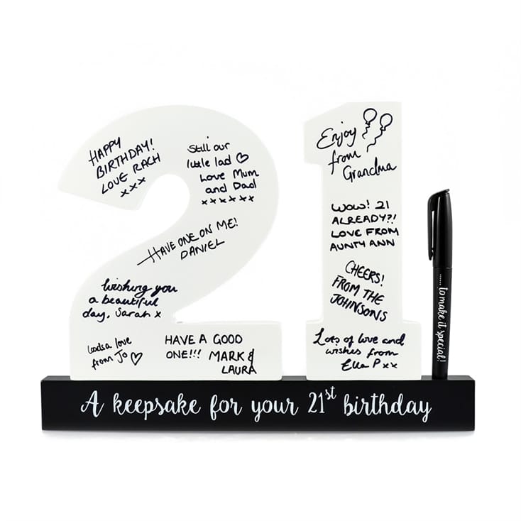 21st Birthday Wooden Numbers and Pen | Find Me A Gift