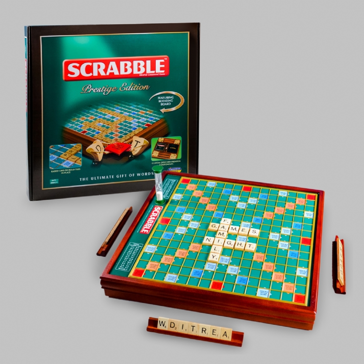 Prestige Scrabble with Turntable & Wooden Box | Find Me A Gift