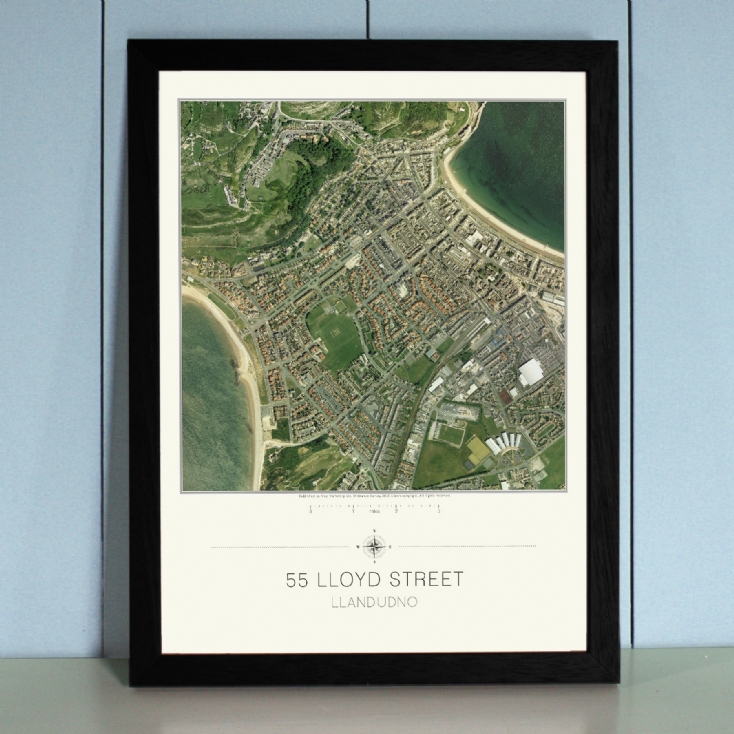 Personalised Your Home Aerial View Map Print | FMAG