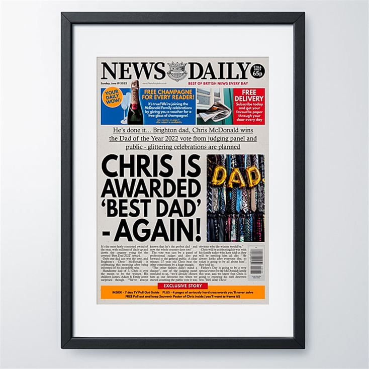 Personalised "Father's Day" Newspaper Front Page | Find Me A Gift