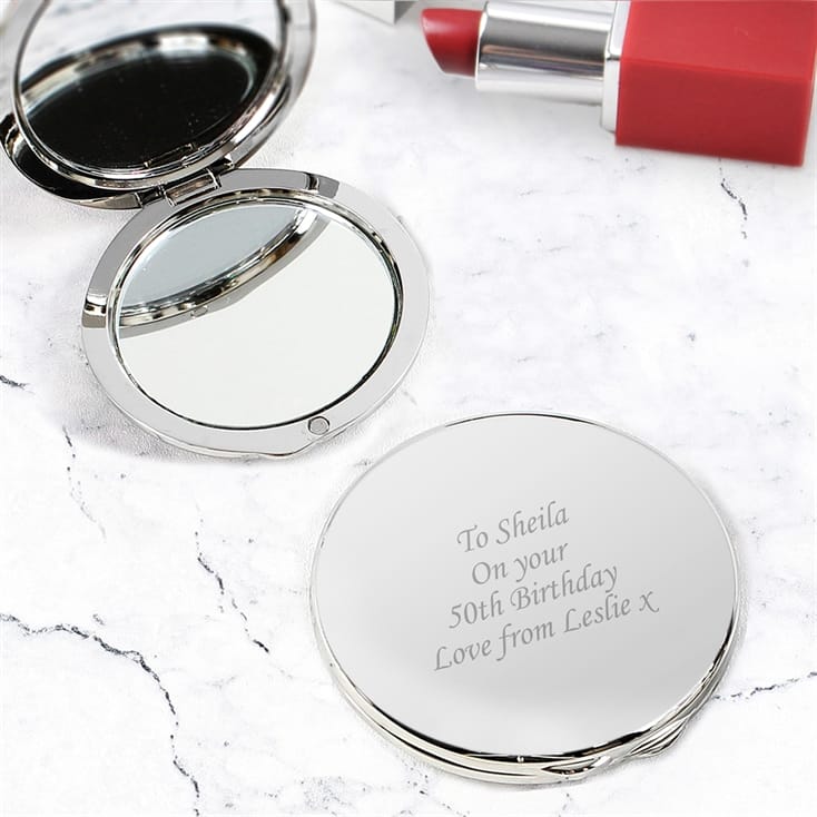 Personalised Circle Compact Mirror | Find Me A Gift