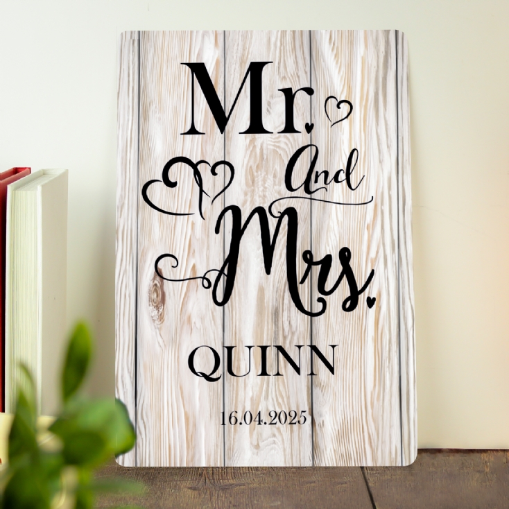 Personalised Mr & Mrs Metal Sign | Find Me A Gift