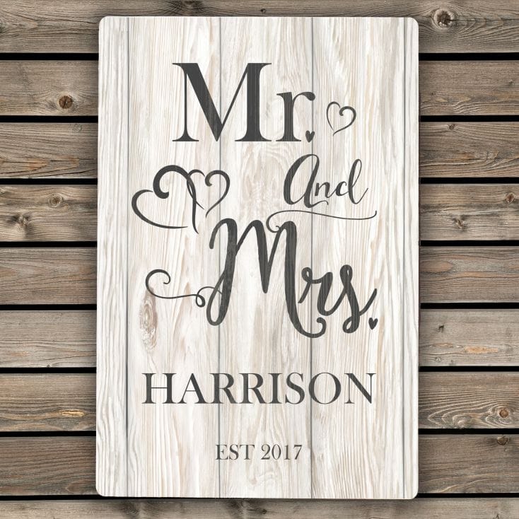 Personalised Mr & Mrs Metal Sign | Find Me A Gift
