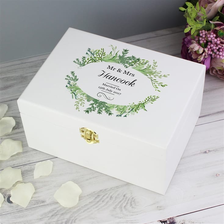 Personalised Botanical White Keepsake Box | Find Me A Gift