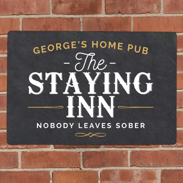 Personalised Staying Inn Metal Sign | Find Me A Gift