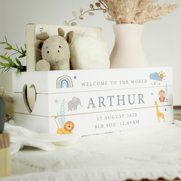 Personalised Children's White Wooden Crate | Find Me A Gift