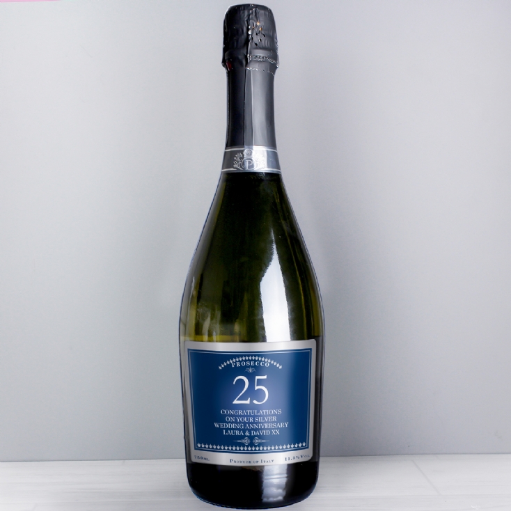 Personalised 25th Anniversary Bottle of Prosecco | Find Me A Gift