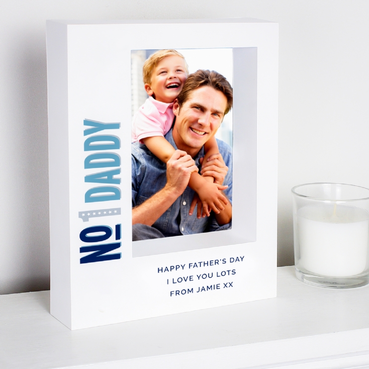 Personalised No.1 Dad 5x7 Box Photo Frame | Find Me A Gift