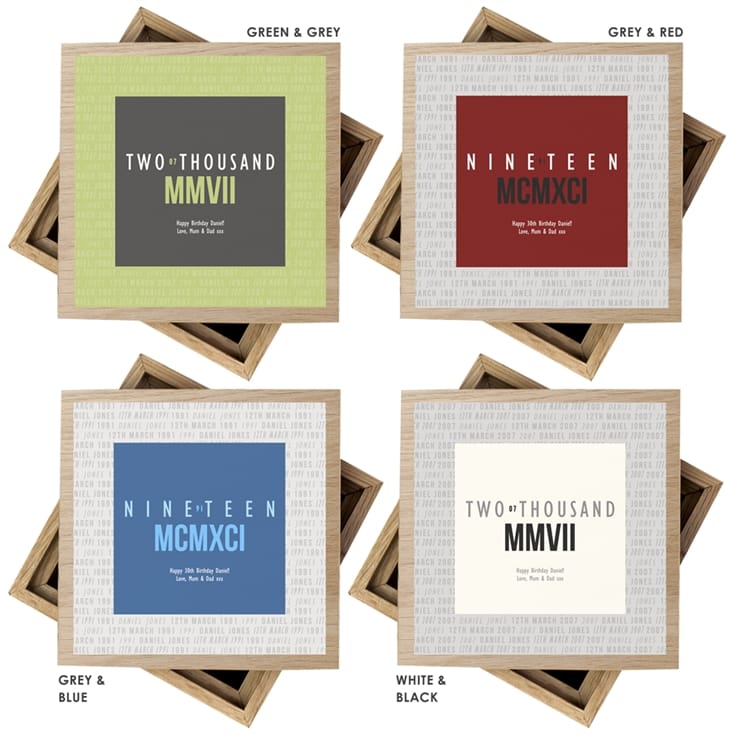 Personalised Roman Numeral Wooden Photo Box | Find Me A Gift
