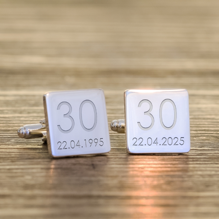 Personalised 30th Wedding Anniversary Cufflinks | Find Me A Gift