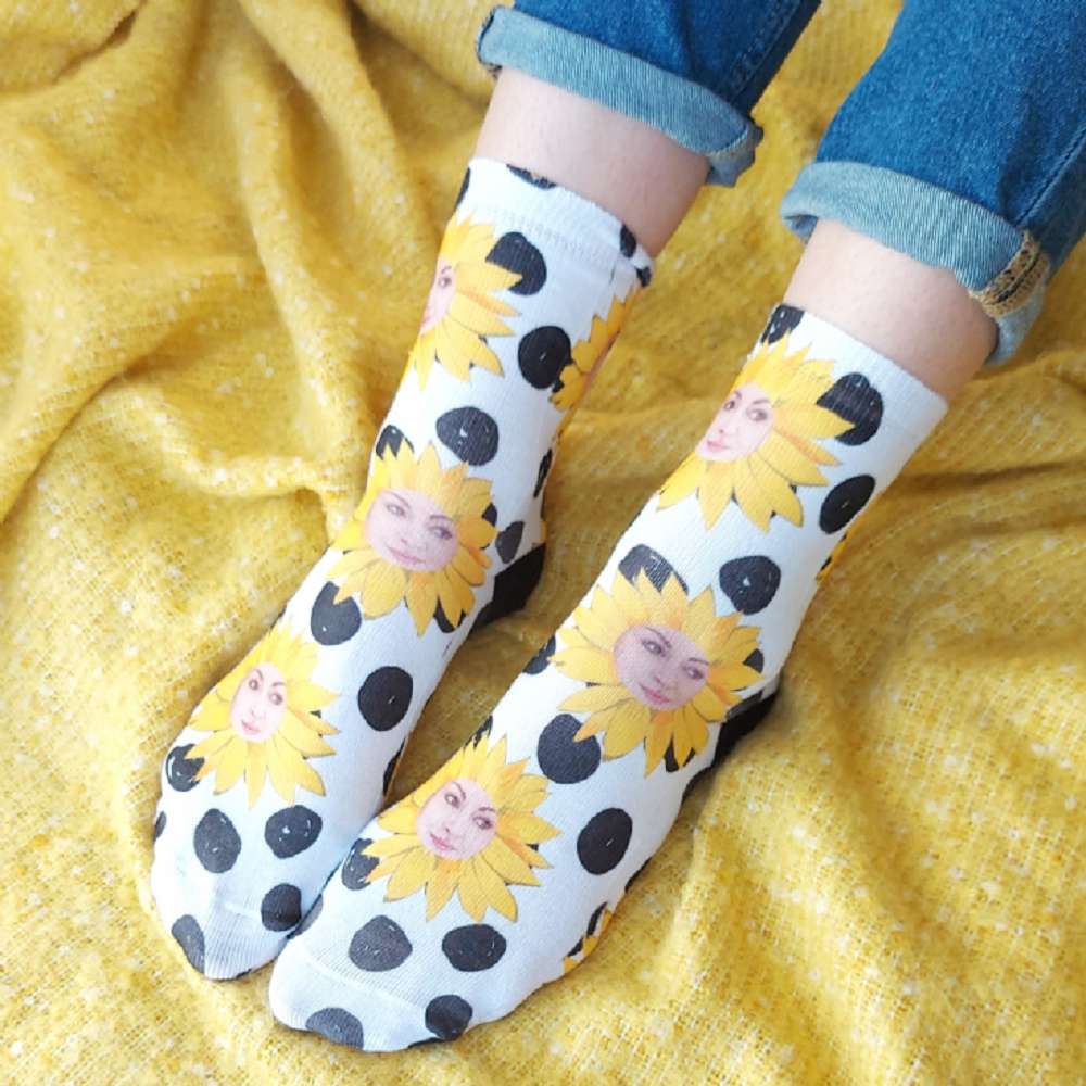 Personalised Sunflower Photo Socks Find Me A Gift