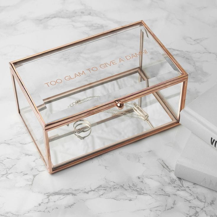 Personalised Rose Gold Glass Jewellery Box | Find Me A Gift