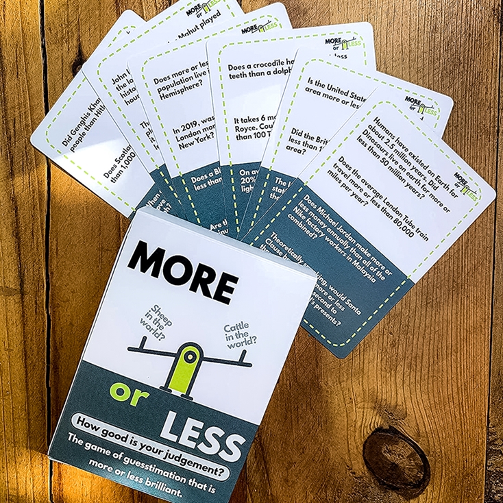 More or Less Trivia Card Game | Find Me A Gift