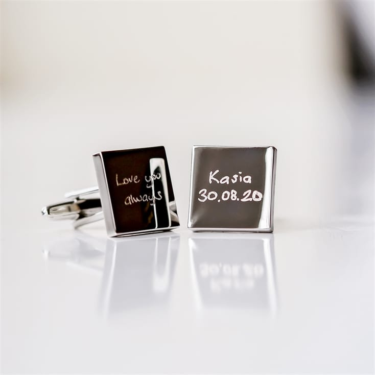 Personalised Handwriting Engraved Cufflinks | Find Me A Gift