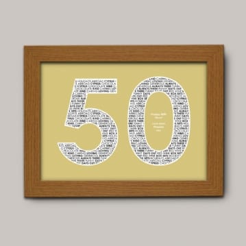 50th Gifts | Personalised 50 Print | Find Me A Gift