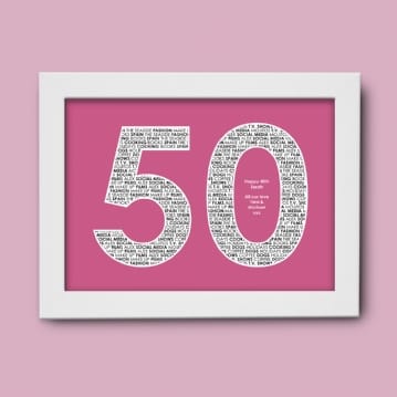 50th Gifts | Personalised 50 Print | Find Me A Gift