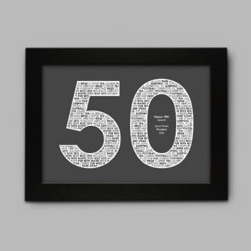 50th Gifts | Personalised 50 Print | Find Me A Gift