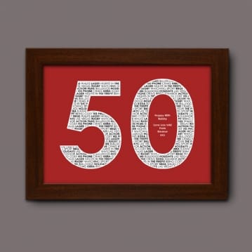 50th Gifts | Personalised 50 Print | Find Me A Gift