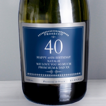 Personalised 40th Birthday Bottle of Prosecco | Find Me A Gift