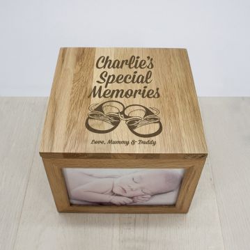 Personalised Baby Boy Keepsake Box Photo Cube | Find Me A Gift